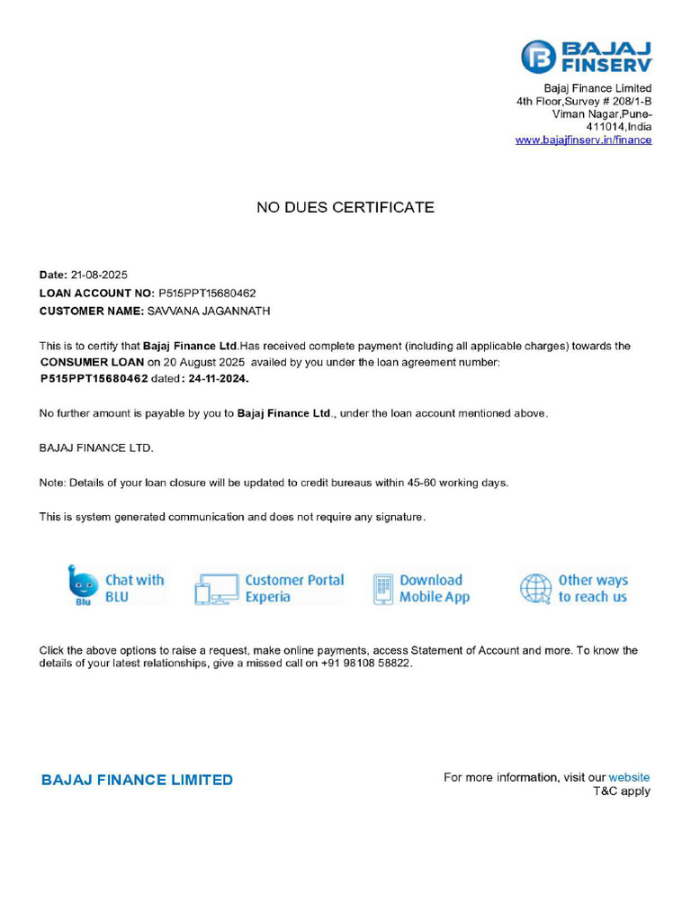 Bajaj NOC | PDF