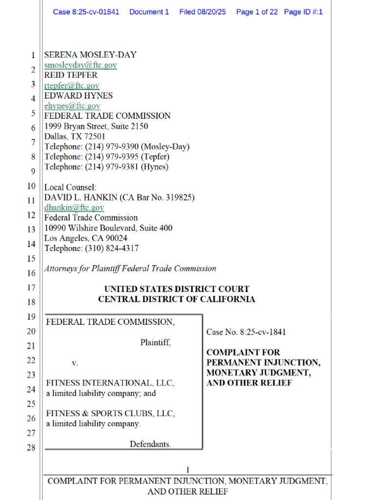 FTC Complaint Against LAFitness | PDF | Federal Trade Commission ...