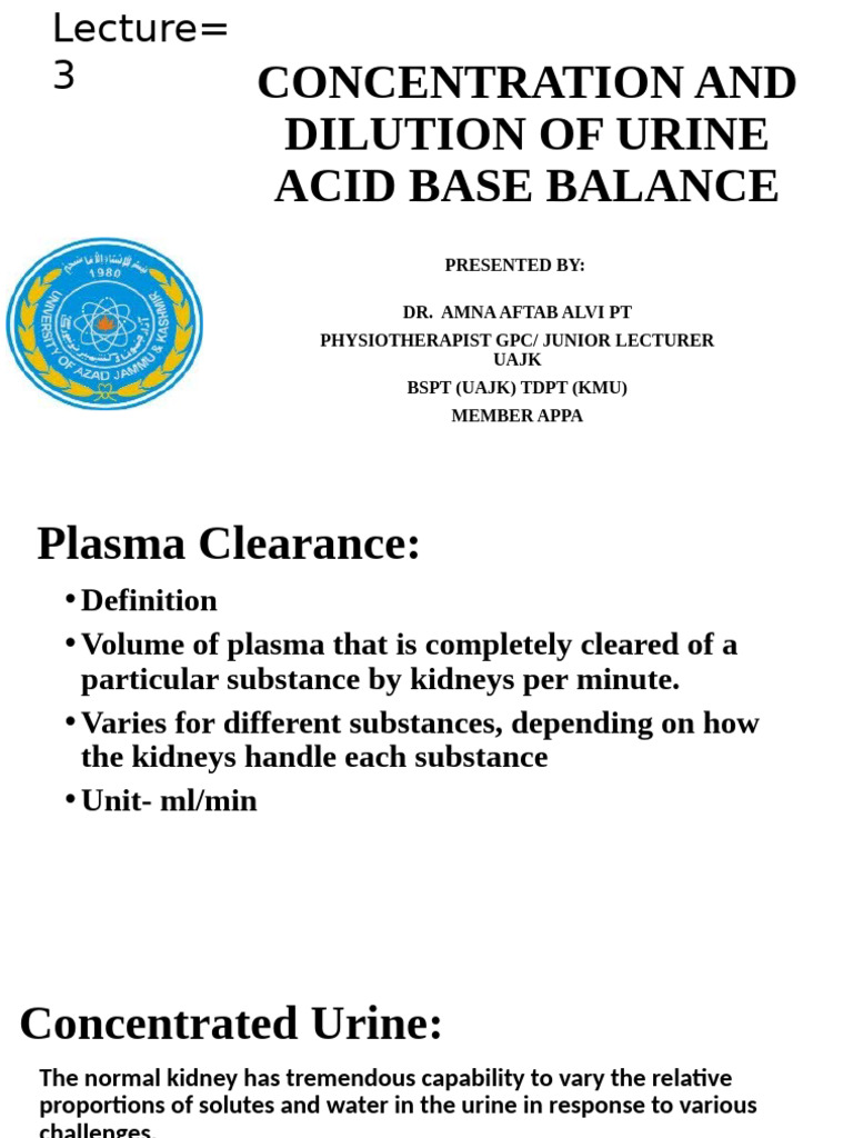 Urine Concentration and Acid-Base Balance | PDF | Kidney
