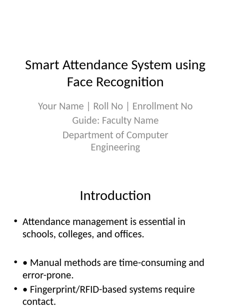 Smart Attendance System via Face Recognition | PDF | Fingerprint ...