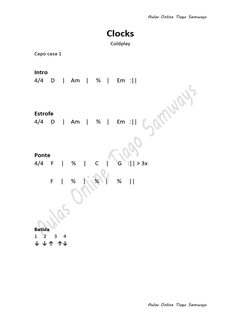 Clocks - Coldplay (Cifra) | PDF