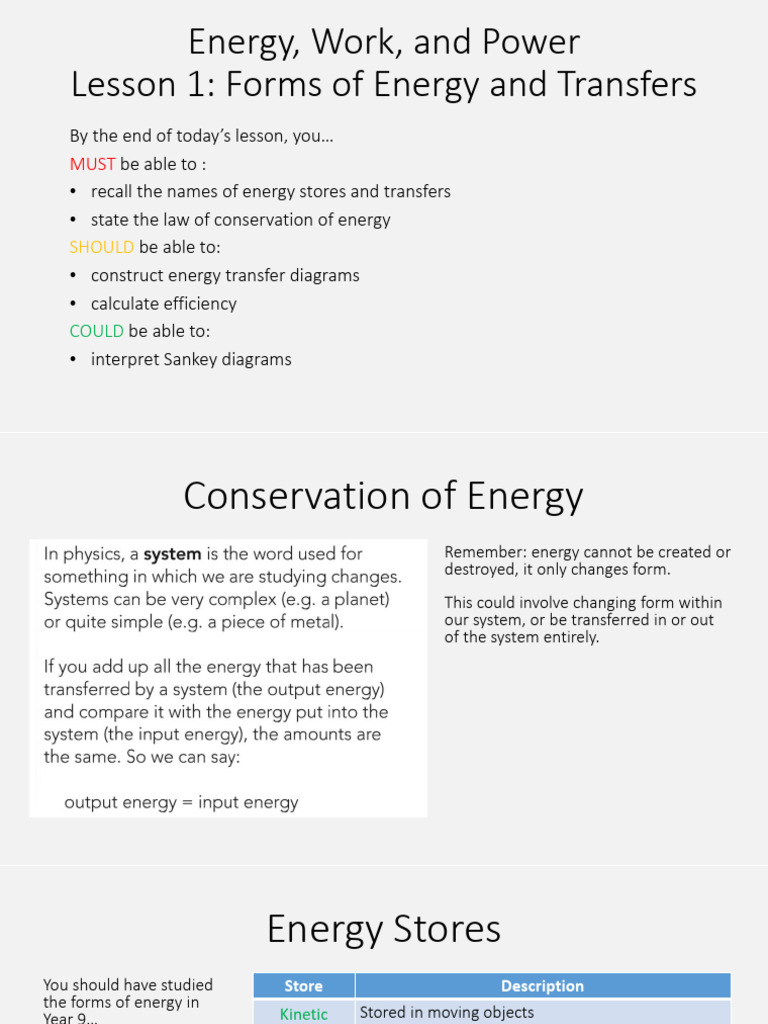 Lesson 1 - Forms of Energy (Student 2024) | PDF | Potential Energy ...
