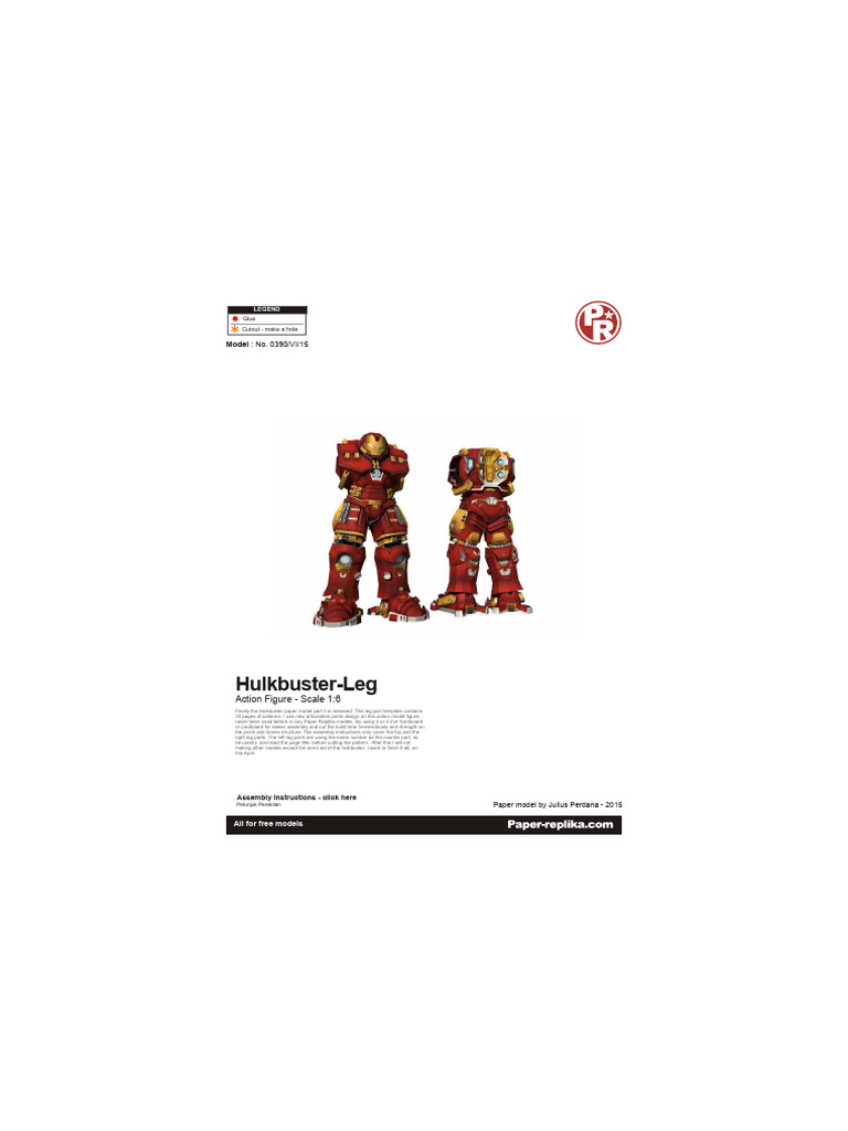 Hulkbuster Paper Model Leg Template | PDF | Musculoskeletal System