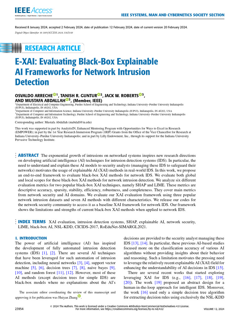 E-XAI Evaluating Black-Box Explainable AI Frameworks for Network ...