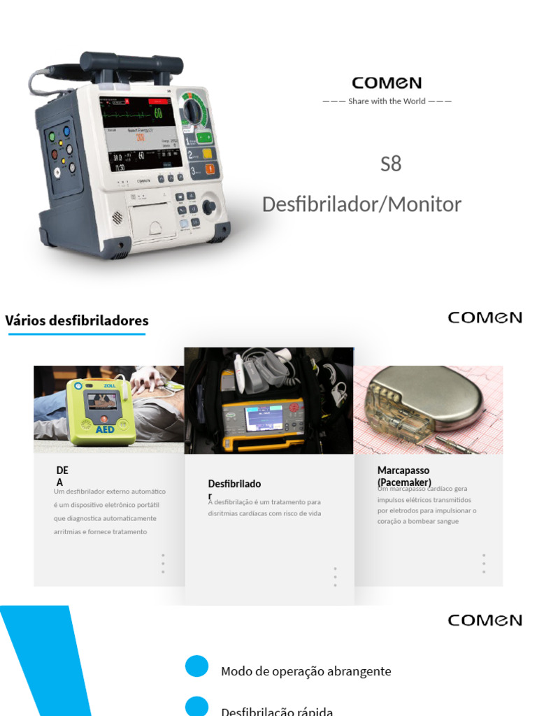 Manual do Desfibrilador COMEN S8 | PDF | Eletrofisiologia | Medicina ...