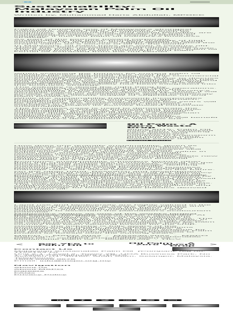 Sustainability Malaysian Palm Oil Industry - MSPO | PDF ...