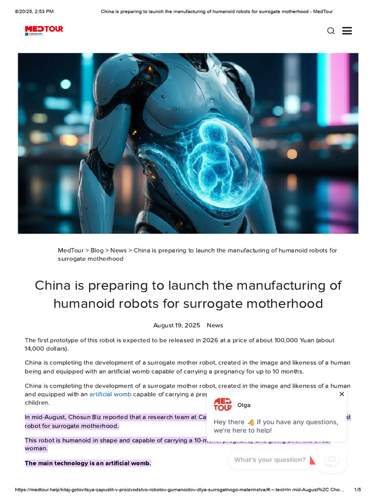 Humanoid Robots For Surrogate Motherhood | PDF | Obstetrics | Human ...