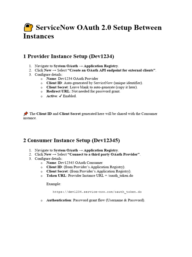 ServiceNow OAuth 2.0 Configuration Guide | PDF | Password | User ...