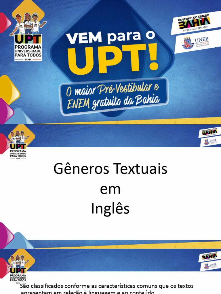 Gêneros Textuais em Inglês | PDF