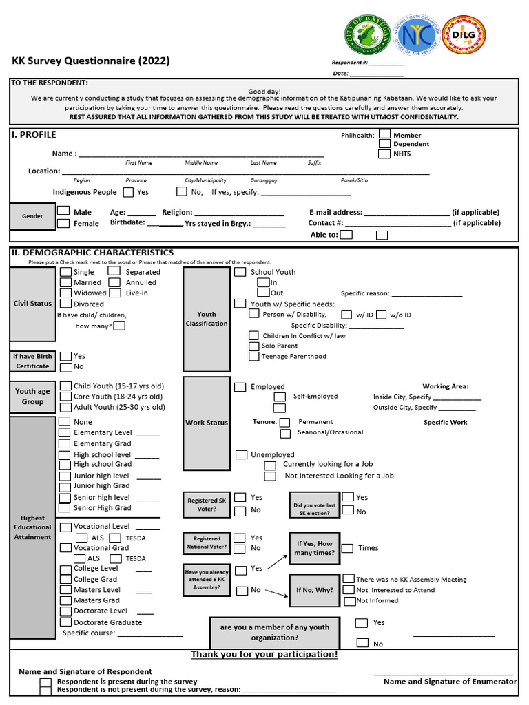 Youth Profiling Questionaire | PDF | Questionnaire