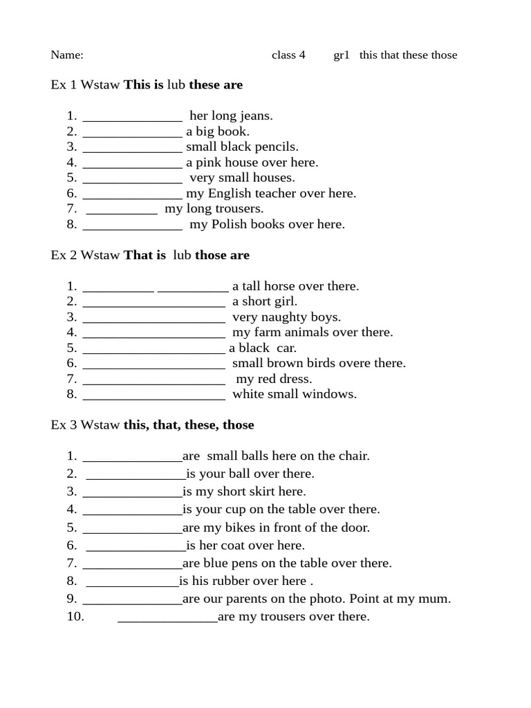 This, That, These, Those - Short Test | PDF | Chess Openings | Chess Theory