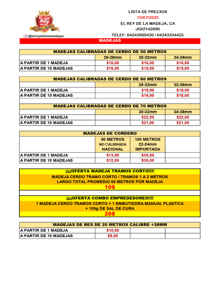 Lista de Precios de Madejas y Especias | PDF | Pimenton | Cocina asiática