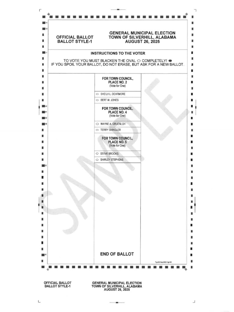 Silver Hill Sample Ballot | PDF