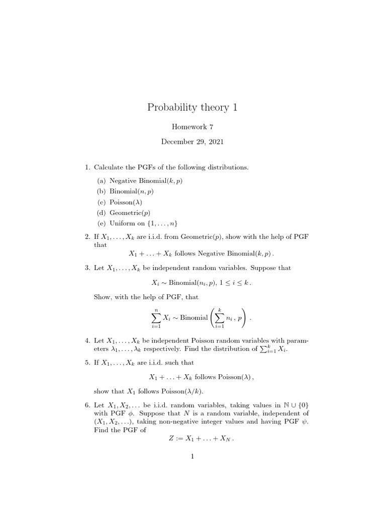 HW7 | PDF | Poisson Distribution | Teaching Mathematics