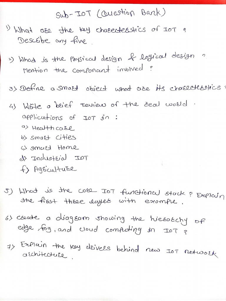 Questions Bank IoT | PDF