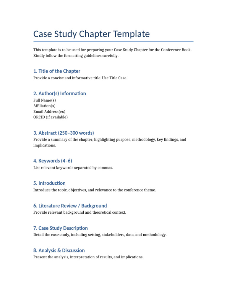 Case Study Chapter Template Guide | PDF