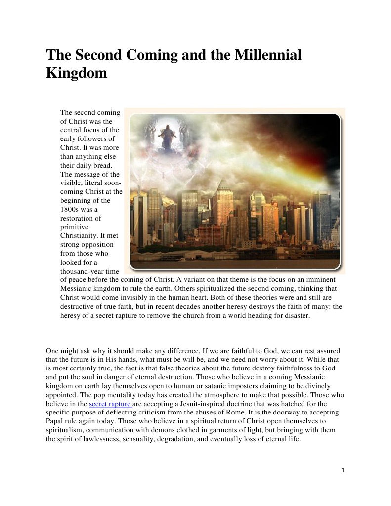The Second Coming and The Millennial Kingdom: Secret Rapture | PDF | Second Coming | Millennialism