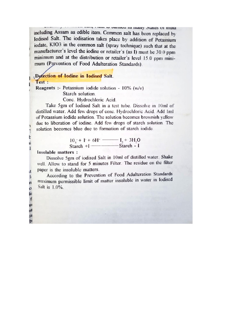 Iodine in Salt | PDF