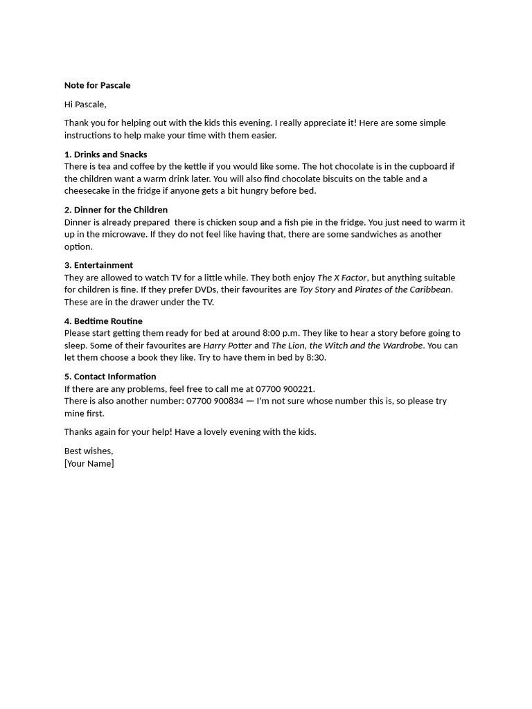 Note for Pascale | PDF