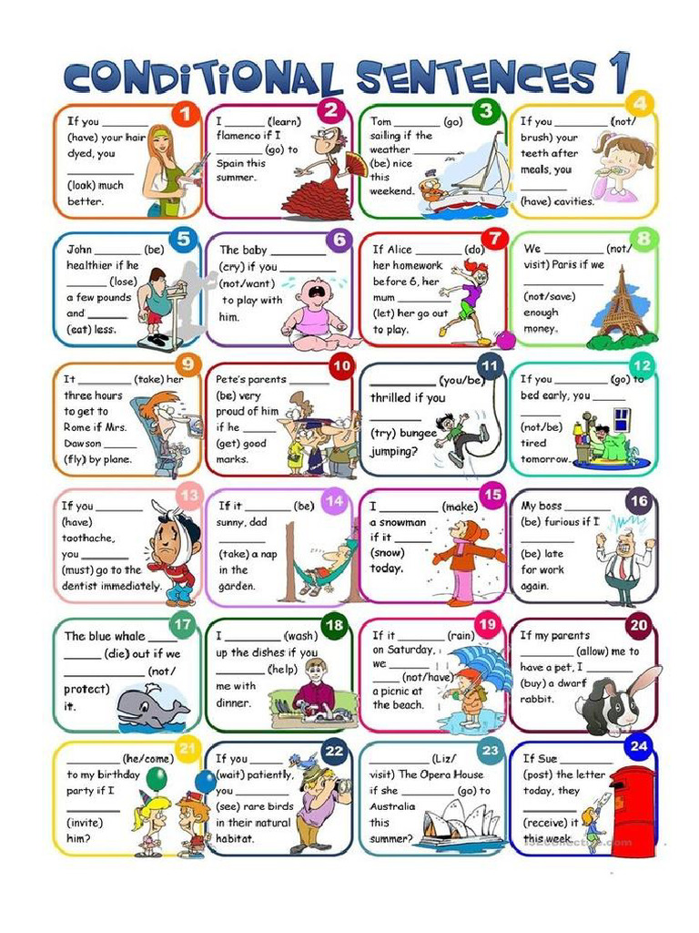 Conditionals - Type 1 - Exercise 08 + 03 | PDF