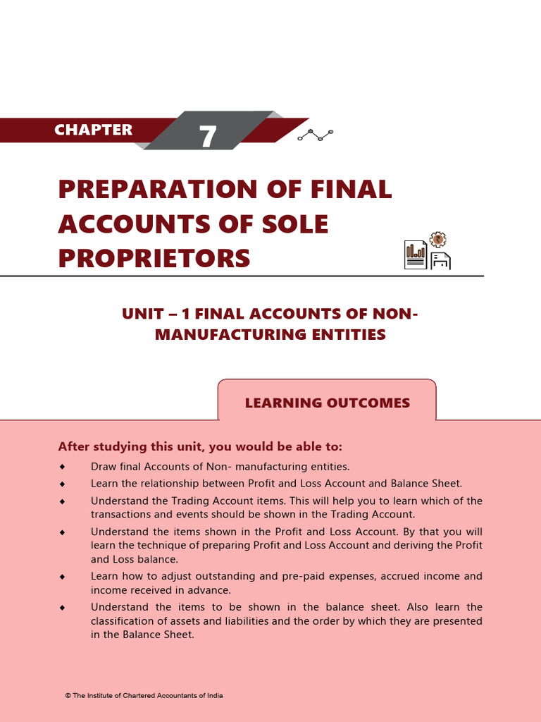 Chapter 7 Preparation of Final Accounts of Sole Proprietors | PDF | Debits And Credits | Expense