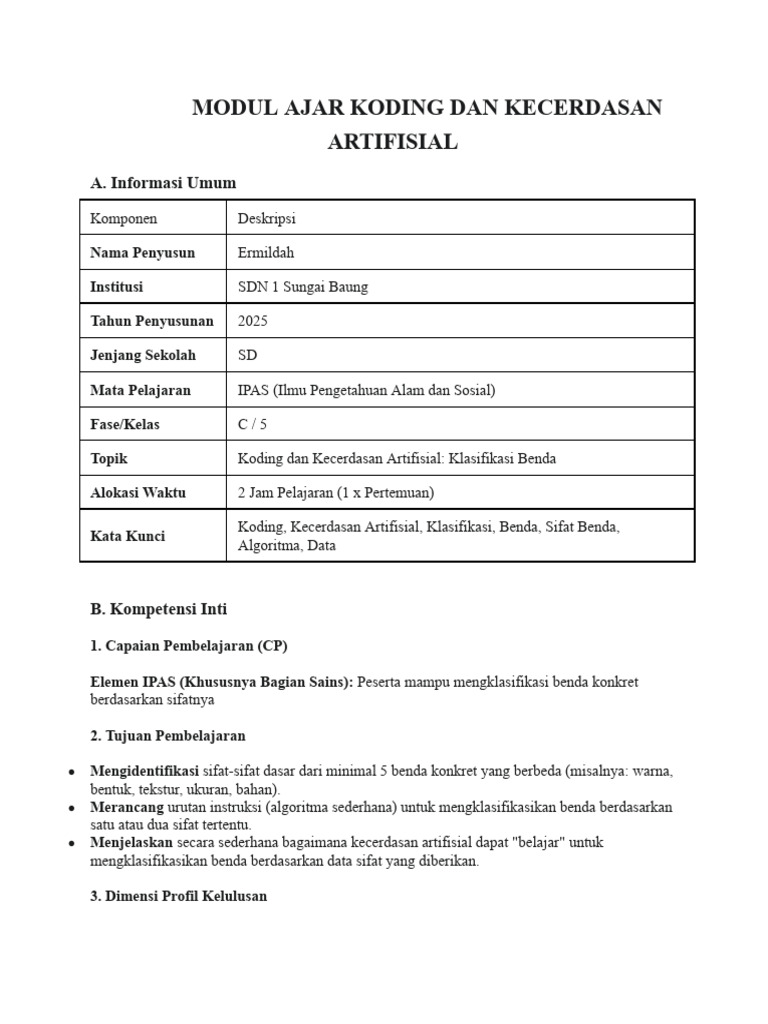 Modul Ajar I. Imelda | PDF