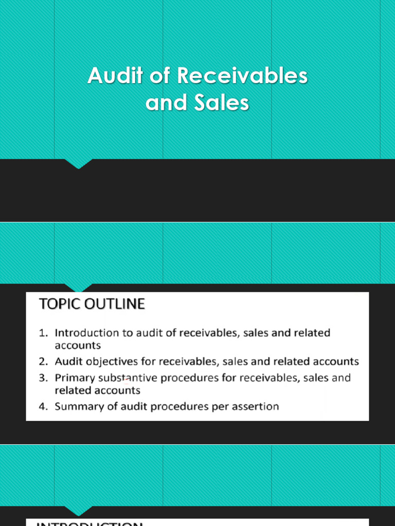 Lesson 9 - Audit of Receivables and Sales | PDF
