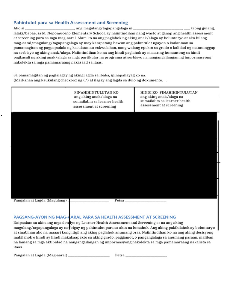 Complete Health Assessment Form | PDF
