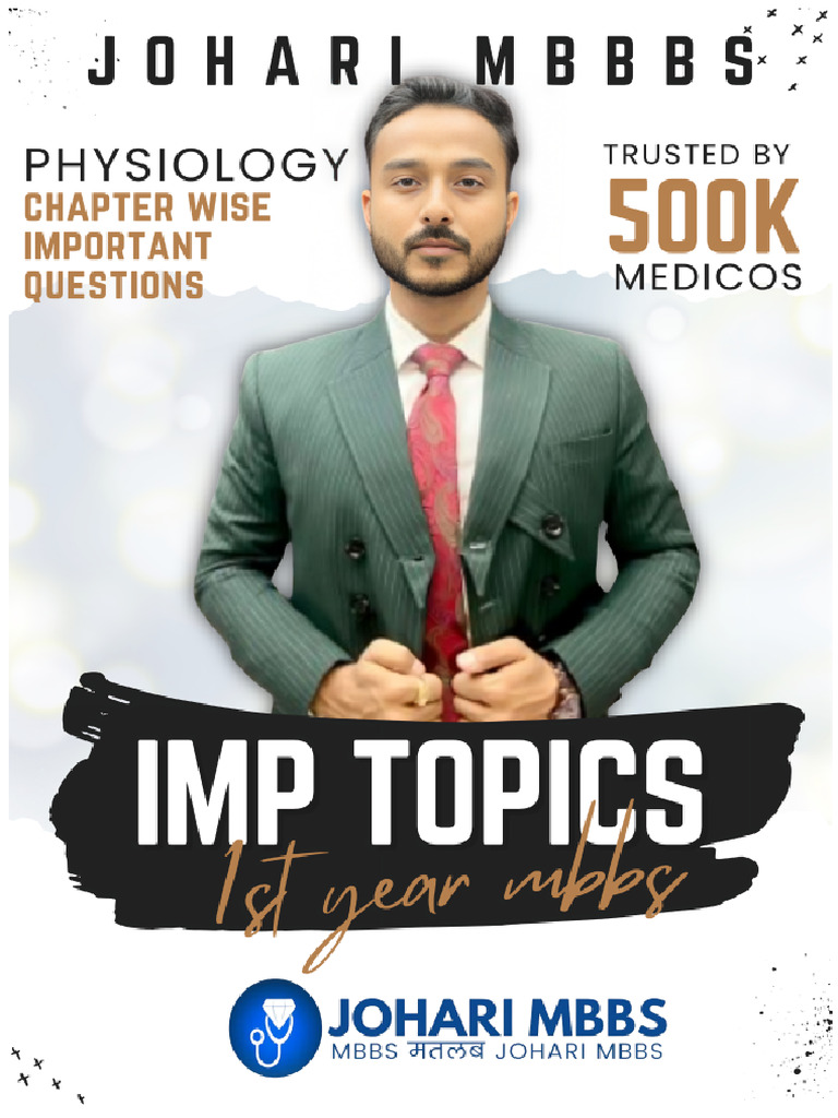Physiology Imp Topics Chapter Wise - Johari Mbbs | PDF | Kidney | Respiratory System