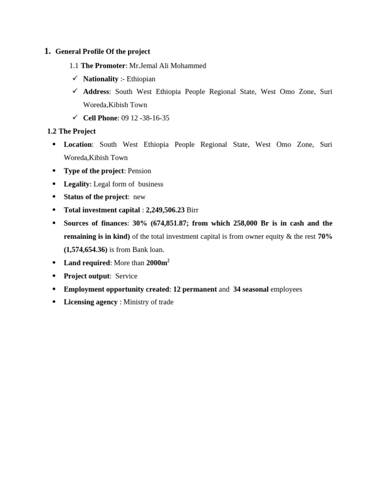 The Promoter Mr.jemal Ali Mohammed | PDF