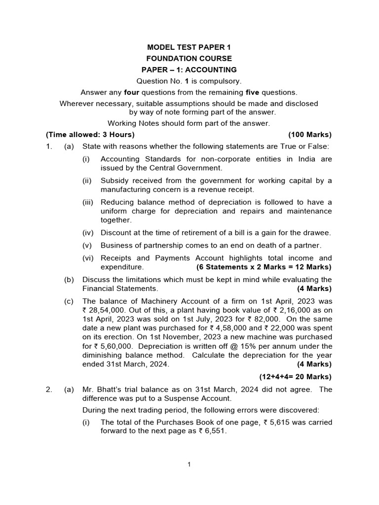 MTP Questions | PDF | Expense | Balance Sheet