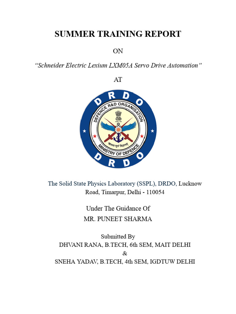 Summer Training Report Drdo | PDF | Computing | Computer Engineering