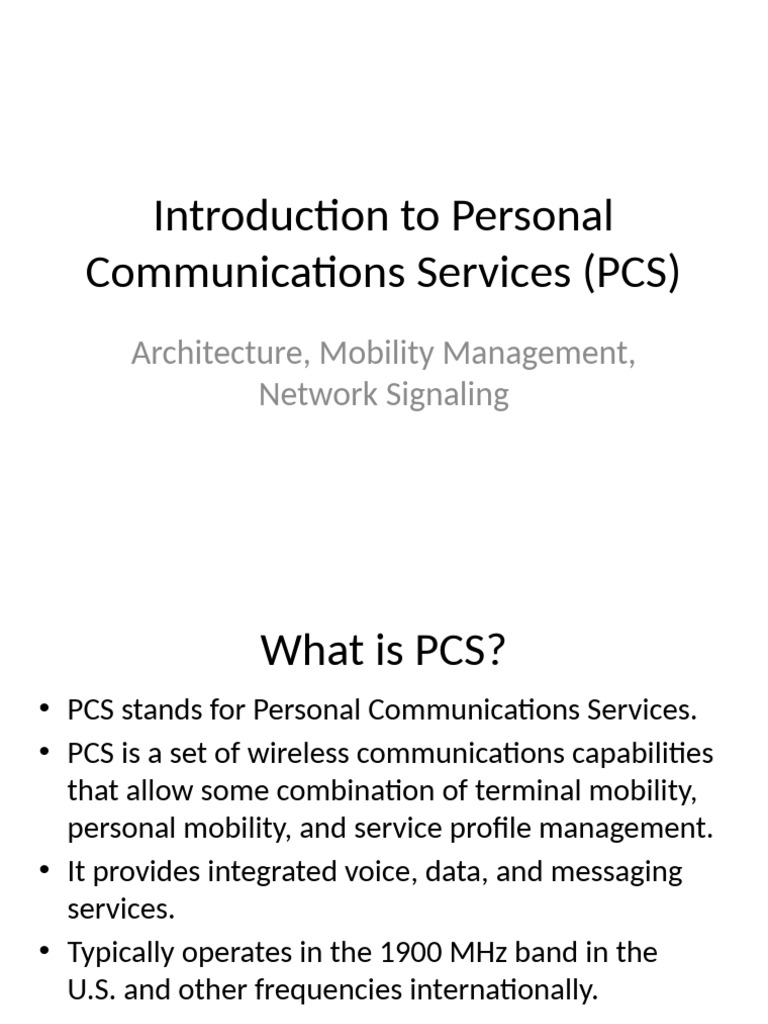 PCS Architecture and Mobility Management | PDF | Telecommunications ...