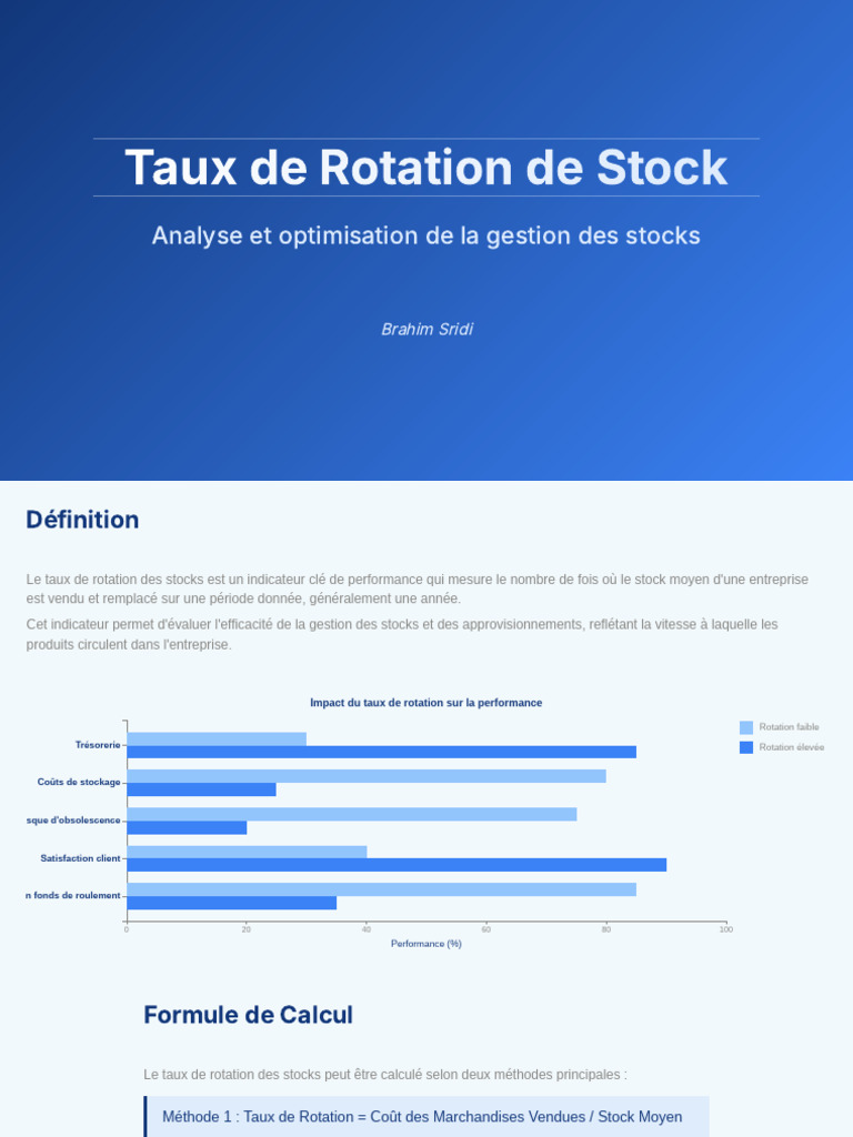Taux de Rotation des Stocks : Calcul et Impact | PDF | Inventaire ...