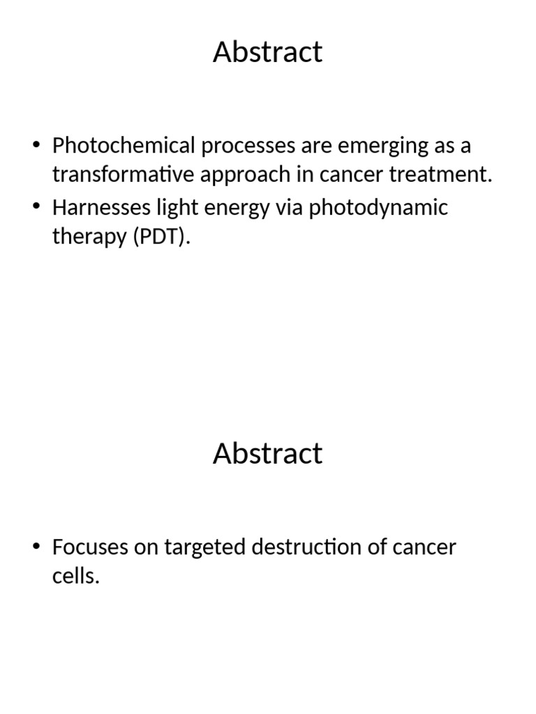 Photochemical Cancer Treatment | PDF