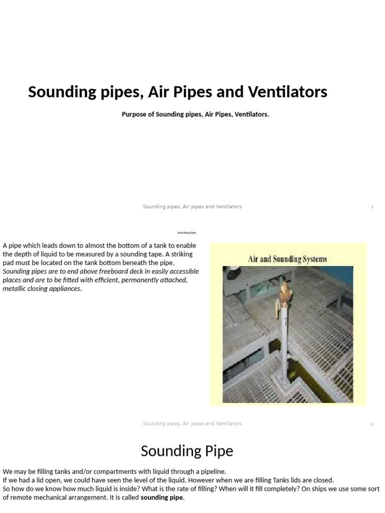 Sounding Pipes, Air Pipes and Ventilators | PDF | Pipe (Fluid ...