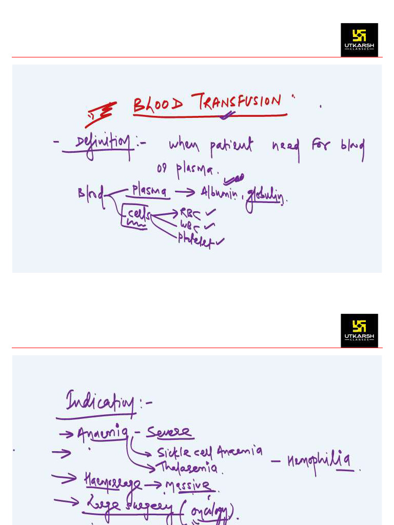 639) Blood Transfusion Part-1 Blood Transfusion 03-July | PDF