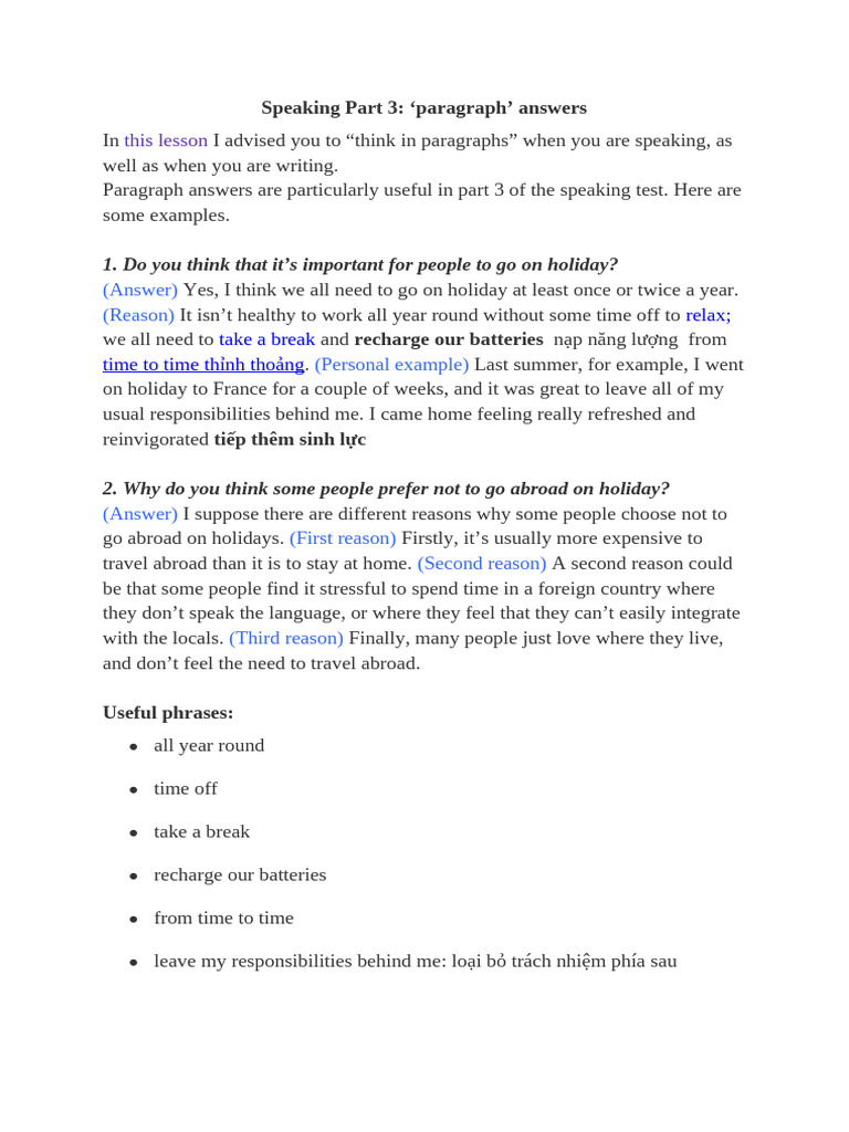 Paragraph' Answers | PDF