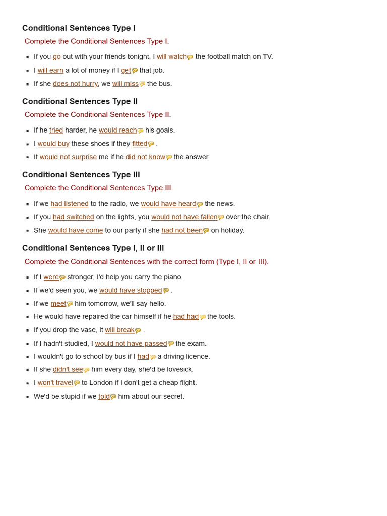 Conditional Sentences | PDF