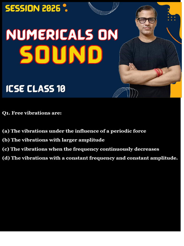 Numericals On Sound 2026 | PDF | Amplitude | Oscillation