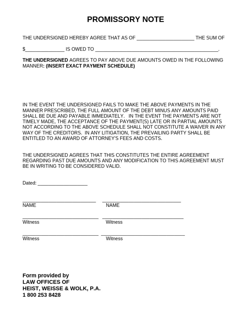 Promissory Note Agreement Template | PDF