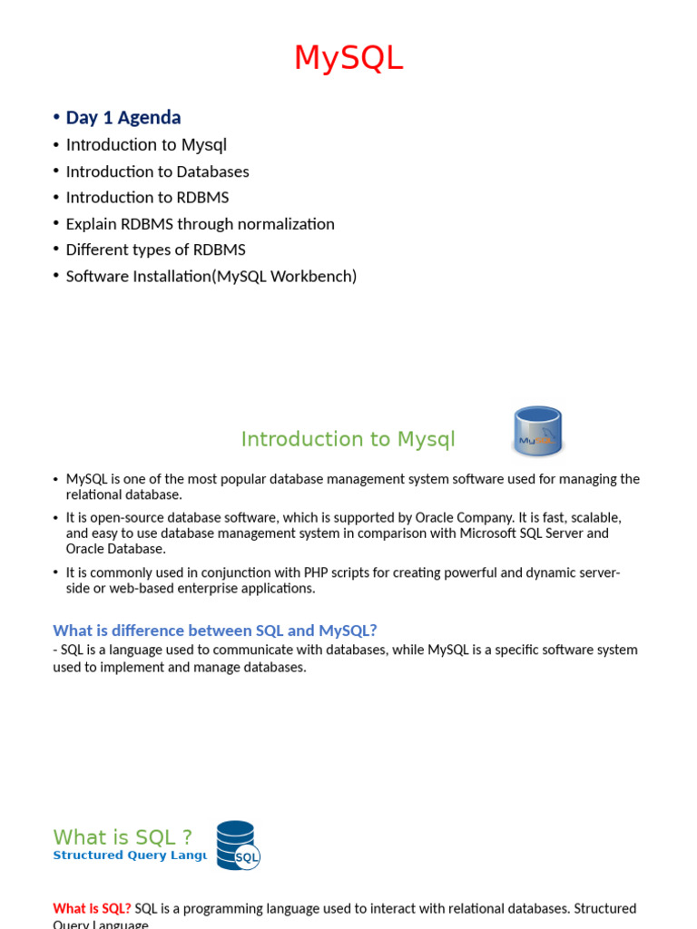 MySQL Database Management Overview | PDF | Relational Database | Databases