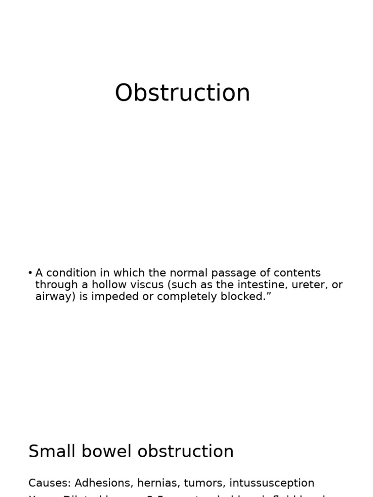 Understanding Obstruction Types and Causes | PDF