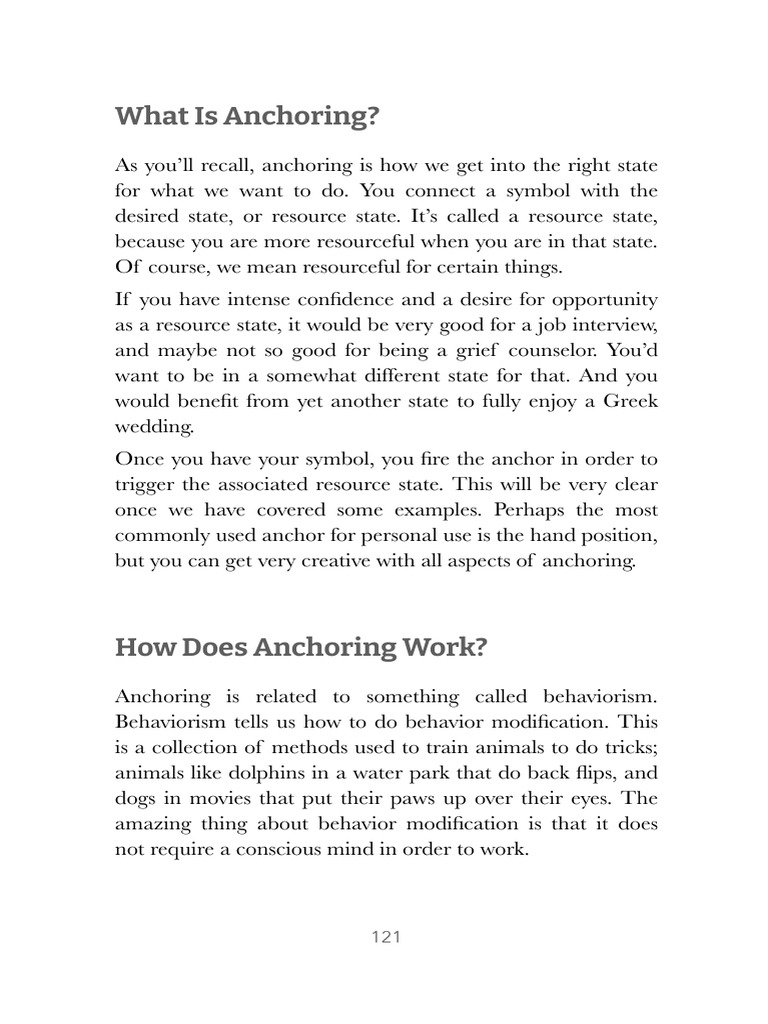 Understanding Anchoring in NLP | PDF | Classical Conditioning ...