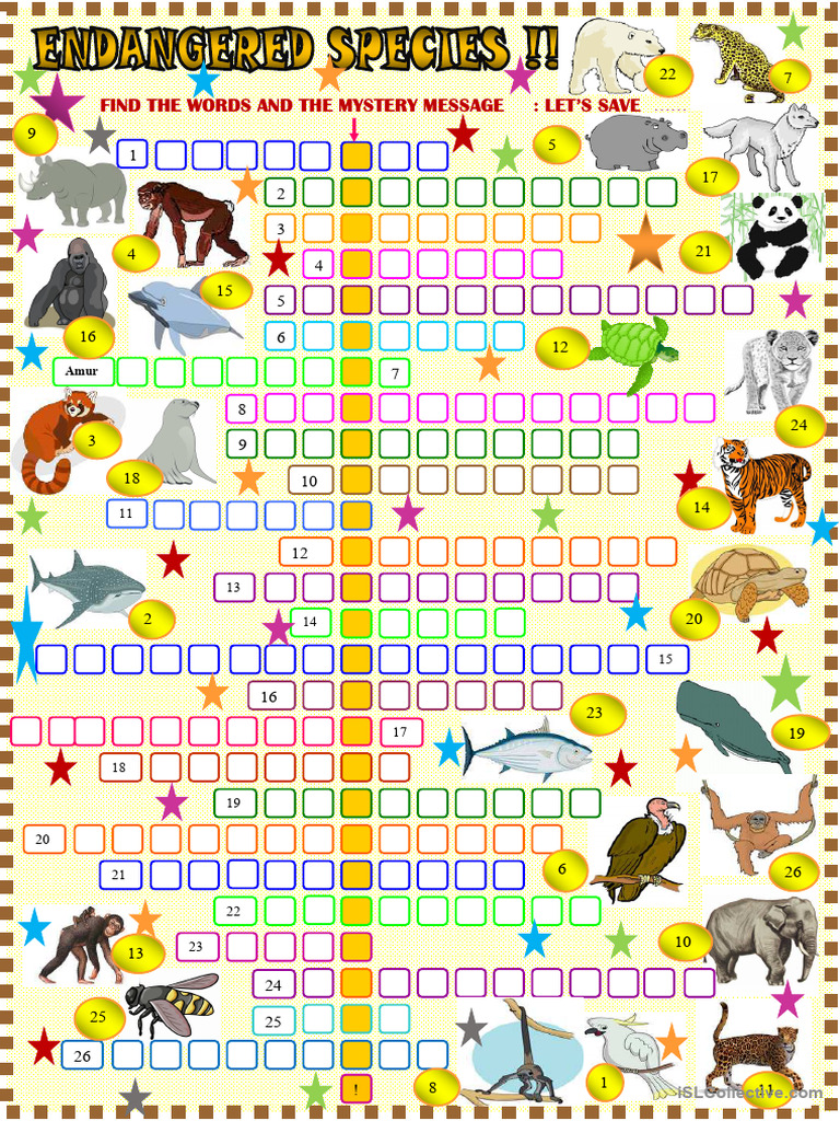 Endangered Animals Word Search | PDF | Word Puzzles