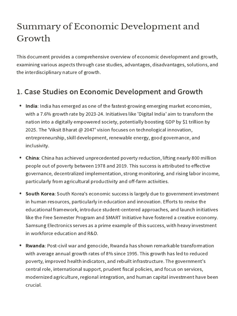 Economic Development Insights and Trends | PDF | Economic Growth ...