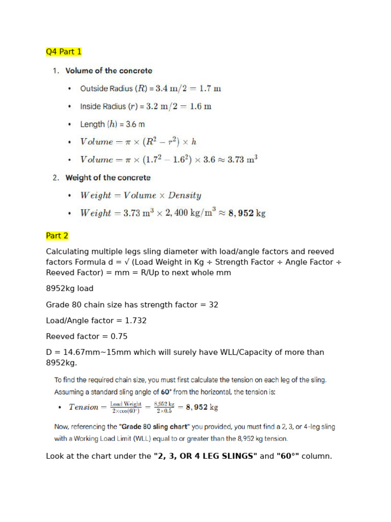 Sling Load Calculations and Guidelines | PDF