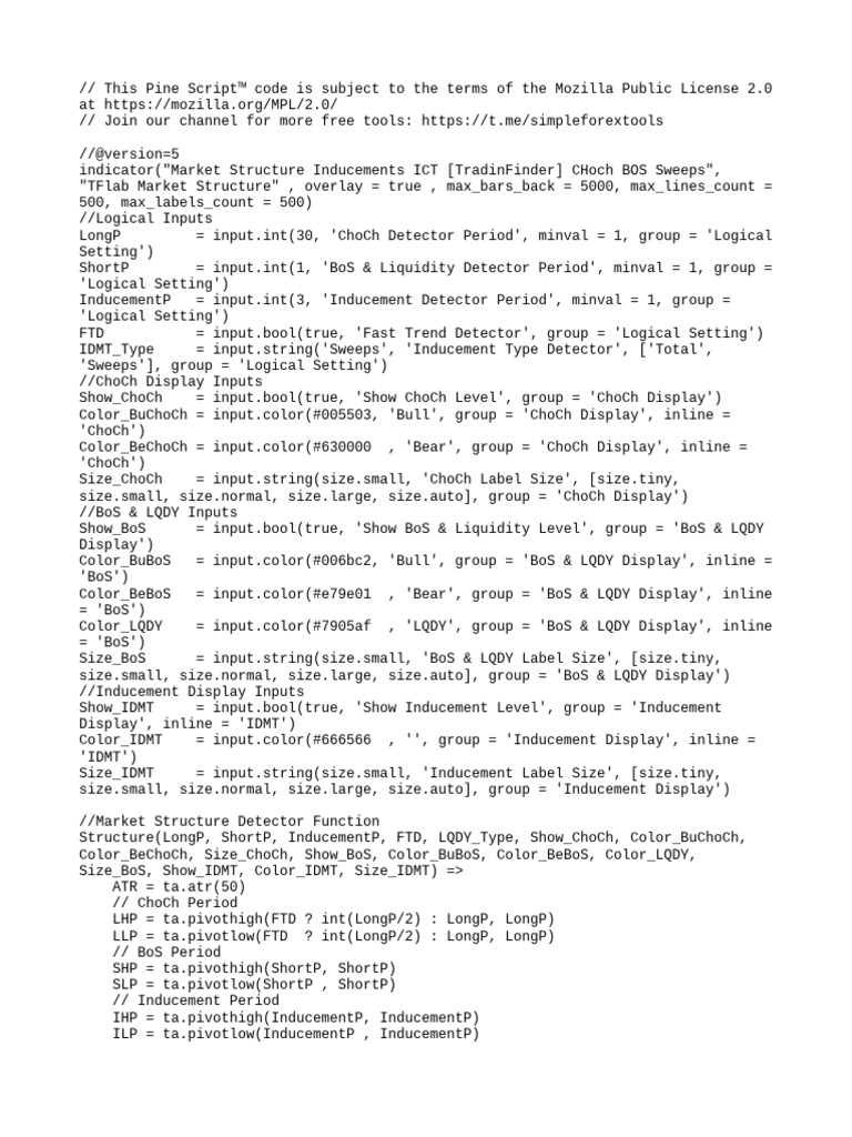 ICT Market Structure Inducement Script | PDF | Computer Programming ...