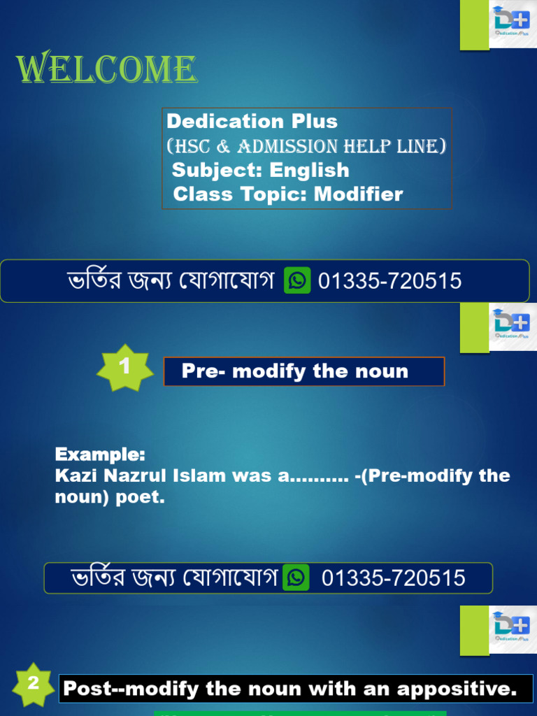 Modifier Techniques for English Class | PDF | Verb | Grammar