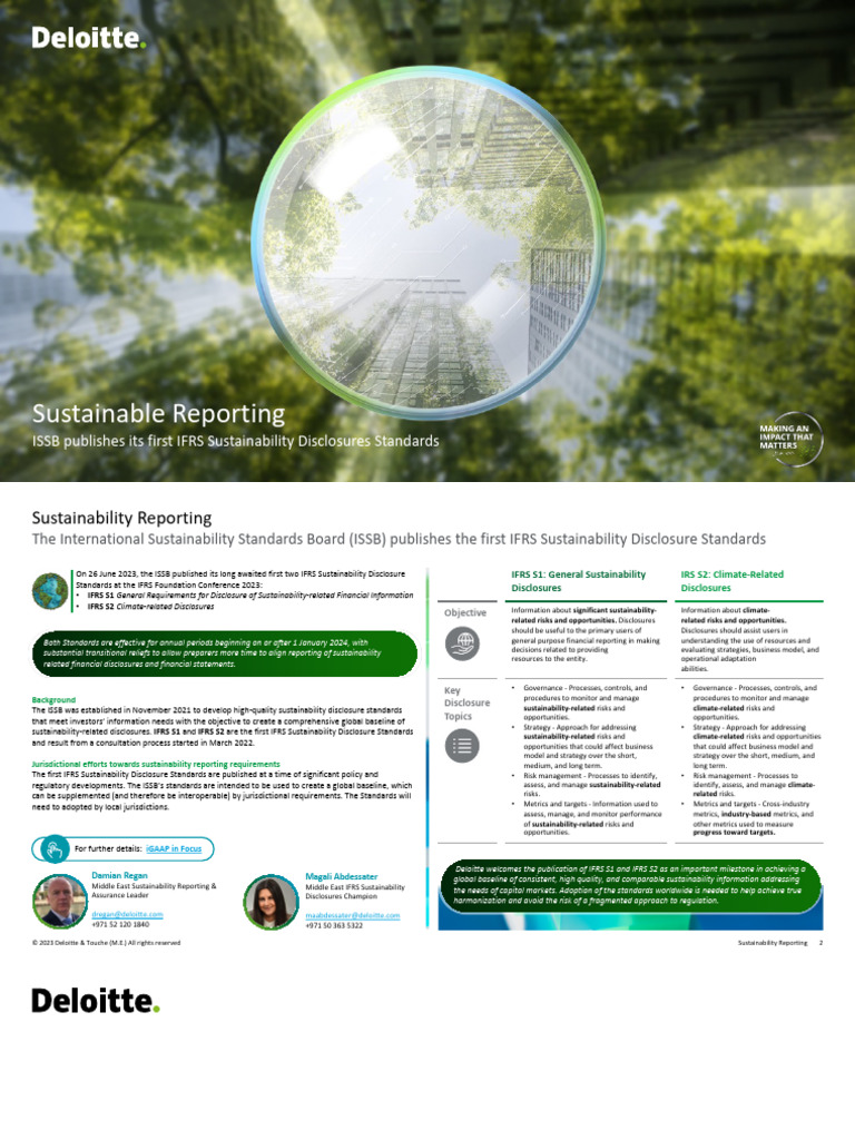 Sustainability Reporting-ISSB Publishes Its First IFRS Sustainability ...
